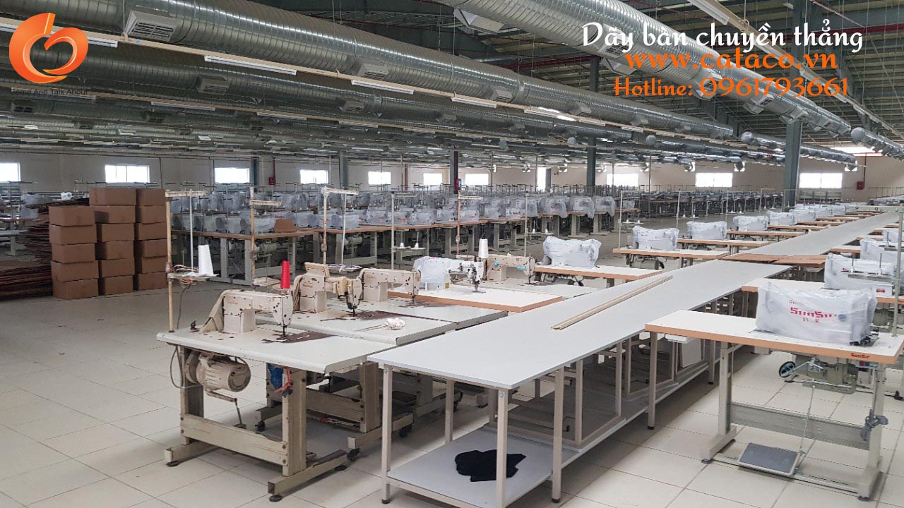 LẮP ĐẶT BÀN CHUYỀN MAY CHO TẬP ĐOÀN KIM ĐỨC TẠI LONG AN